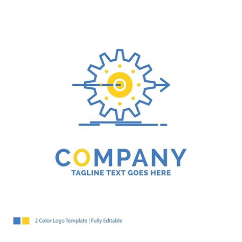 Performance Progress Work Setting Gear Blue Yellow Business Logo