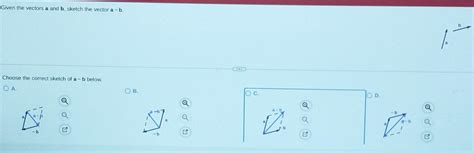 Solved Given The Vectors A And B Sketch The Vector A B A Chegg Com