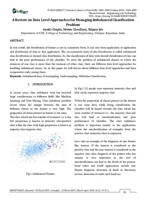 Pdf A Review On Data Level Approaches For Managing Imbalanced Classification Problem