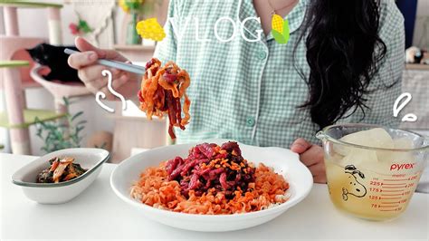 Sub 여름 도시락 루틴🍱 월남쌈·당근라페 샌드위치 만들기🥕 육회 칼빔면과 체다치즈 스콘 해먹는 자취일상 망고빙수 초당옥수수솥밥 열무김치 김장 부대찌개 차슈라면