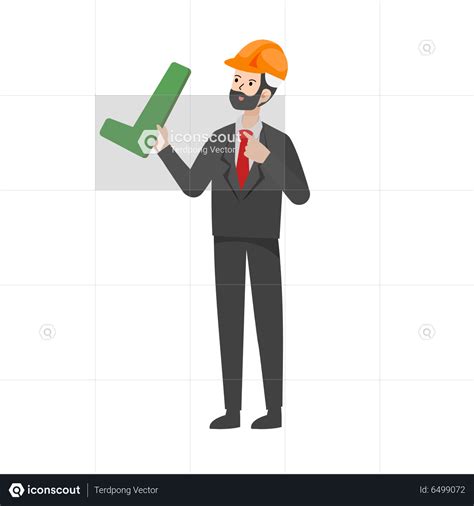 Engineer Holding Check Mark Animation By Terdpong Vector Lottiefiles