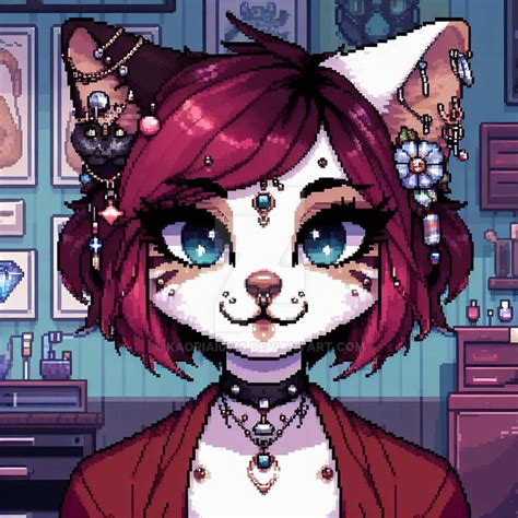 Open Adoptable Ai Pixel Art Piercing Neko By Kaoriai0w0 On Deviantart