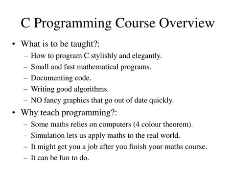 Ppt Comprehensive C Programming Course Overview Powerpoint