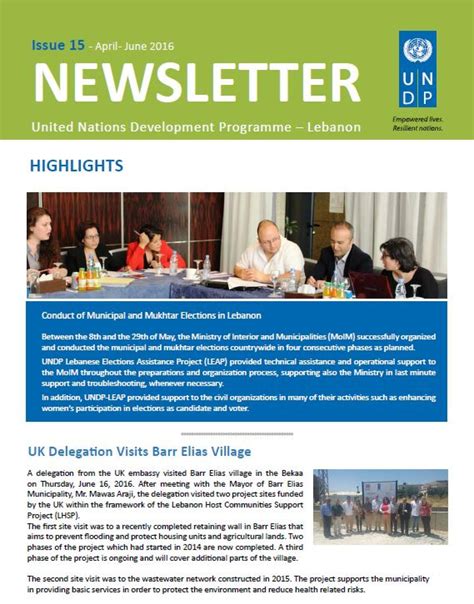 Undp Newsletter Issue 15 United Nations Development Programme