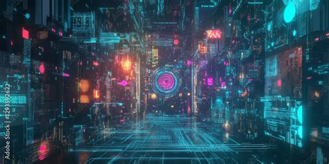 A Glowing Futuristic Ai Powered Neuromorphic Computing Network Displaying Cybernetic Deep