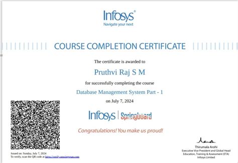 Pruthviraj Pruthvi On Linkedin Excited To Announce That Ive Completed Database Management