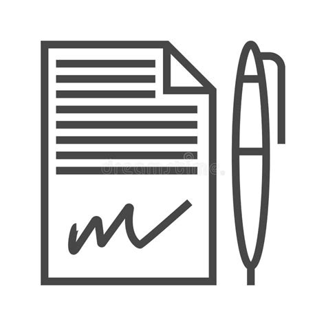 Contract Line Icon Stock Vector Illustration Of List 85315968