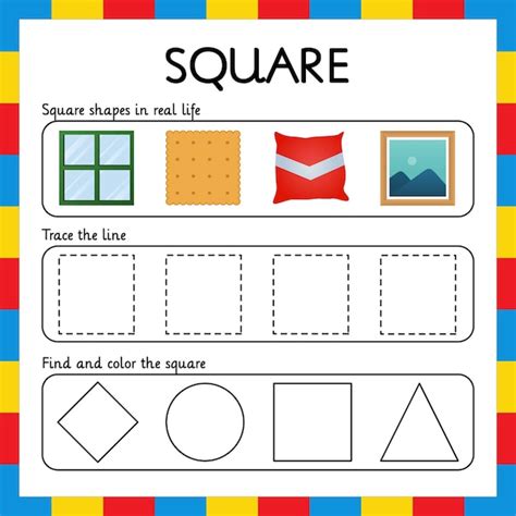 Premium Vector Square Shape Worksheet