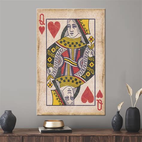 Kayra Export Queen Of Hearts Modern Abstract Canvas Art For Wall Decor