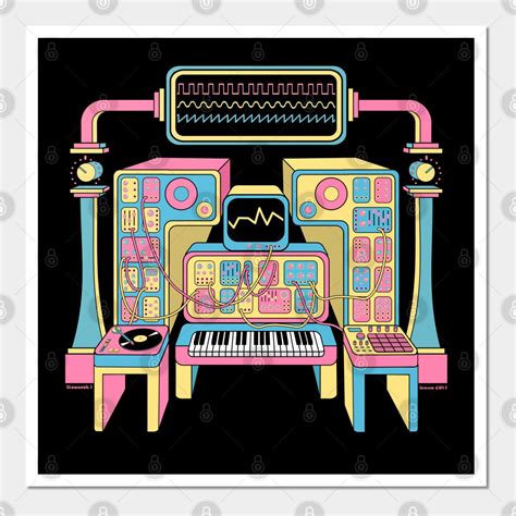 Modular Synthesizer Electronic Musician By Mewzeek T Sketchbook Cover Synthesizer Art Prints