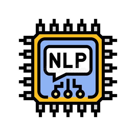 Language Processor Chip Nlp Color Icon Vector Illustration Stock Vector Illustration Of