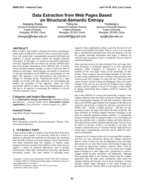 pdf data extraction from web pages based on structural semantic entropy