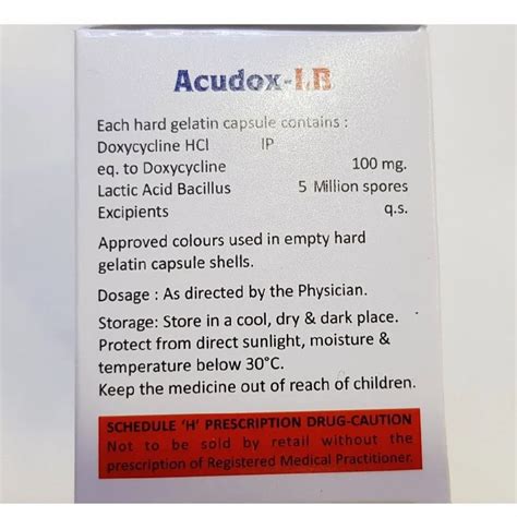 Doxycycline Hydrochloride Lactic Acid Bacillus Capsulescapsules At Rs 1200 Box Doxycycline And