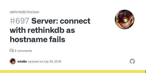 Server Connect With Rethinkdb As Hostname Fails · Issue 697 · Rethinkdbhorizon · Github