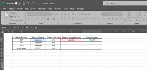 6 Rumus Pengurangan Excel Terbaru Tahun 2025