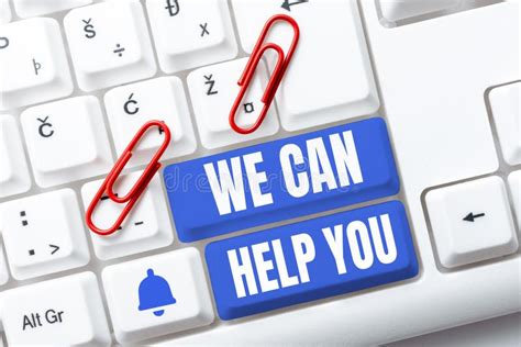 Hand Writing Sign We Can Help You Business Idea Support Assistance Offering Customer Service