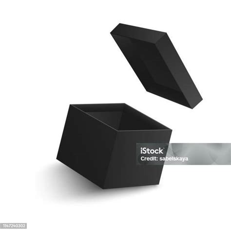 흰색 절연 블랙 오픈 현재 광장 상자 빈 이랑 벡터 일러스트 3차원 형태에 대한 스톡 벡터 아트 및 기타 이미지 3차원 형태 가리기 검은색 Istock