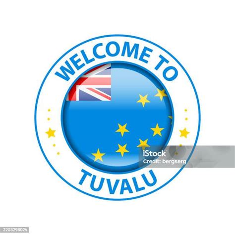 투발루에 오신 것을 환영합니다 벡터 레이블 라운드 광택 아이콘 스탬프 투발루의 국기와 텍스트와 배지 흰색 배경에 고립 0명에 대한 스톡 벡터 아트 및 기타 이미지 Istock