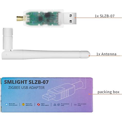 Smlight Dongle Usb Zigbee Efr32mg21 Cp2102n Soc Antenne 3db Zigbee2mqtt Et Zha