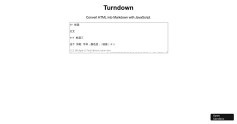 Html To Markdown Codesandbox Html To Markdown Codesandbox