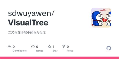 Github Sdwuyawenvisualtree 二叉树在终端中的图形显示