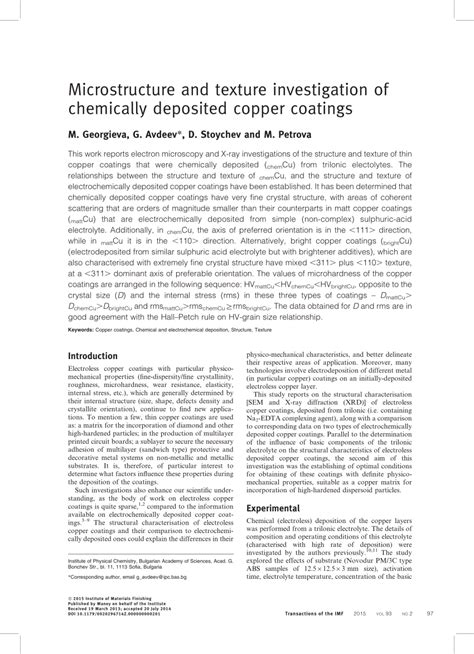 Pdf Microstructure And Texture Investigation Of Chemically Deposited