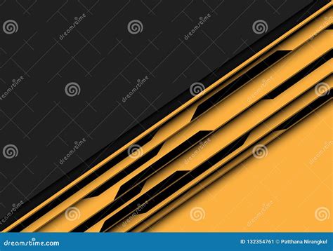 Abstract Yellow Black Circuit With Grey Blank Space Design Modern Futuristic Background Vector
