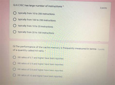 Solved Q A Cisc Has Large Number Of Instructions 2 Points