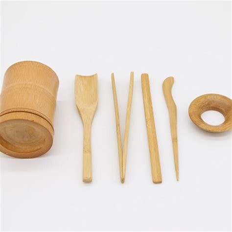 6 St Set Teceremoni Sex Herrar Bambu Te Tillbehör Vicedeal