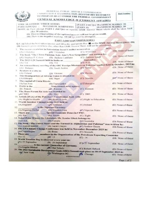 Css Current Affair 2024 Pdf