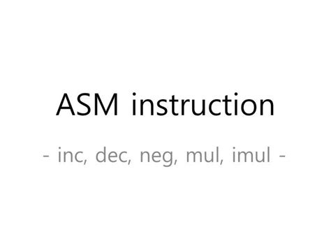 ppt asm instruction powerpoint presentation free download id 3483004