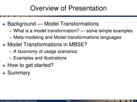Ppt Model Transformations In Model Based Systems Engineering Powerpoint Presentation Id1830172