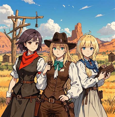 三姐妹一起去荒野大镖客二次元图片