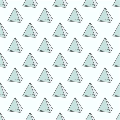 Tetrahedron Mathematics Figure Colored Seamless Pattern Geometry Education Vector Background