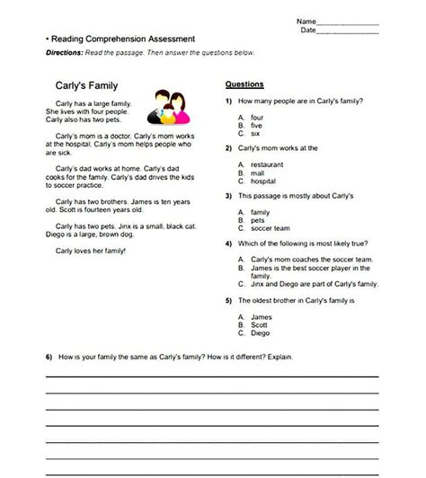 Reading Comprehension Worksheet Free Download And Print Now