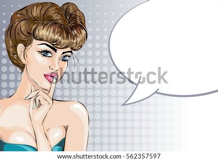 Sexy Pop Art Woman Portrait Macarons Stock Vector Shutterstock