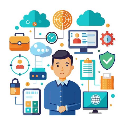 Information Technology Icon Set Containing Cloud Computing It Manager