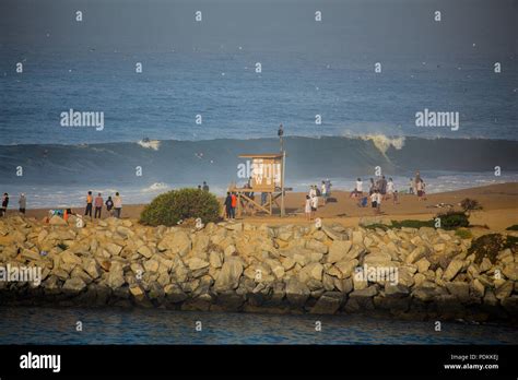 The Famous Big Wave Surfing Spot The Wedge Balboa Peninsula Newport
