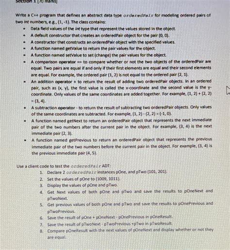 Solved Write A Ch Program That Defines An Abstract Data Type