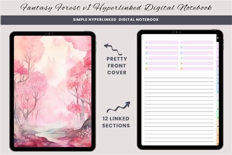 Forest Hyperlinked Digital Notebook Graphic By Daysfilledwithjoy Creative Fabrica