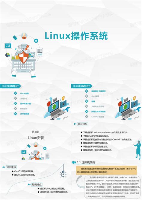 《linux操作系统》第一章linux安装ppt模板下载编号lgrdnxvd熊猫办公 《linux操作系统》第一章linux安装ppt模板下载编号lgrdnxvd熊猫办公