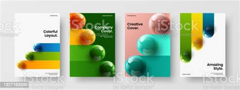 생생한 기업 커버 A4 디자인 벡터 일러스트 번들 독특한 사실적인 공 연간 보고서 템플릿 구성 A4 용지에 대한 스톡 벡터 아트 및 기타 이미지 Istock