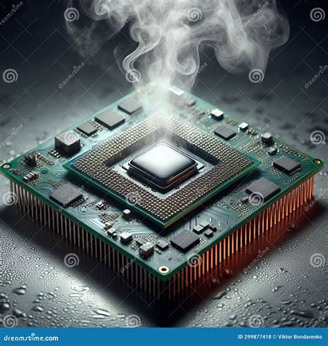 Macro Close Up Shot Of CPU Processor Overheat Stock Photo Image Of Device Chip 299877418