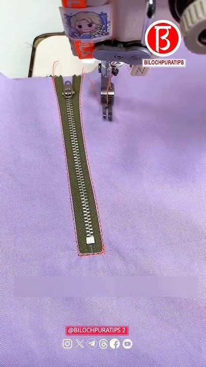 Simple Method Of Placket Zipper Part 02 Zipper Parts Zipper Method