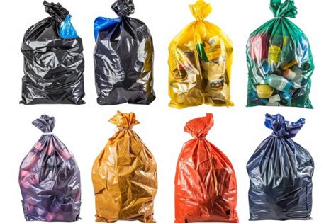 Trash Bags Set Full Plastic Garbage Containers Polyethylene Rubbish Bag