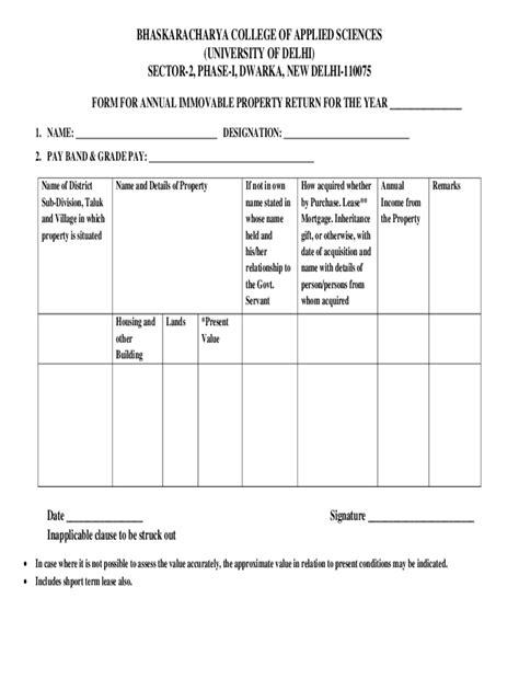 Fillable Online Form For Annual Immovable Property Return For The Year Fax Email Print Pdffiller