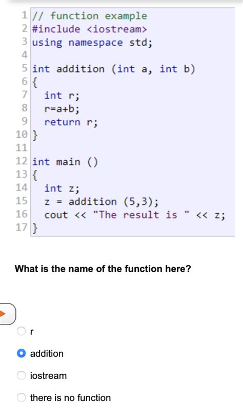 Solved 1 Function Example 2 Include 3 Using Namespace