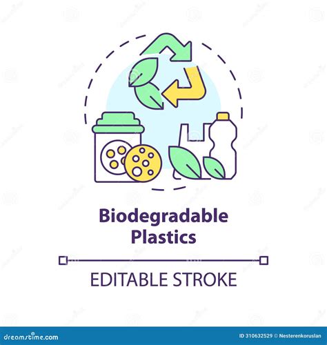 Biodegradable Plastics Multi Color Concept Icon Stock Vector