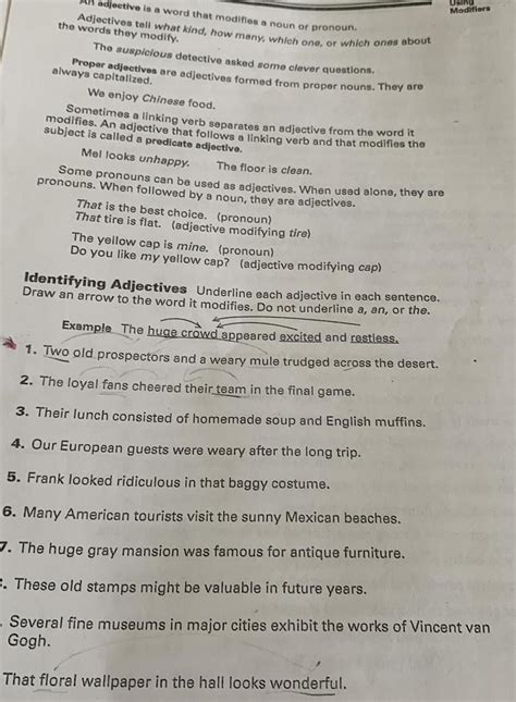 [answered] An Adjective Is A Word That Modifies A Noun Or Pronoun The