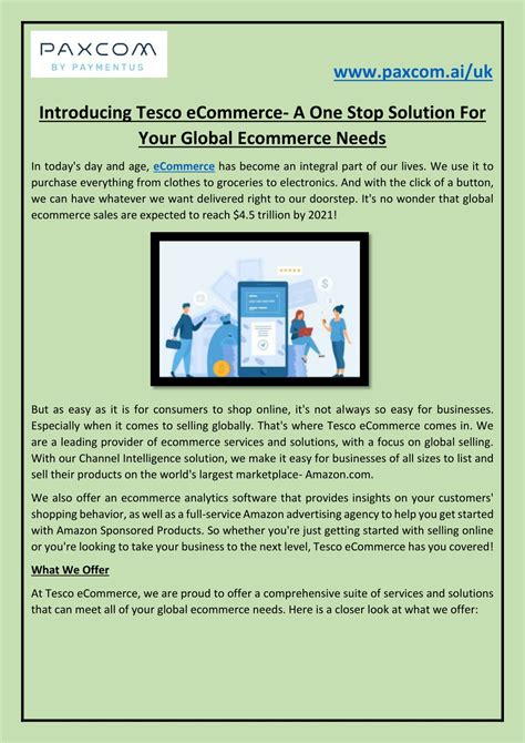 Ppt Introducing Tesco Ecommerce A One Stop Solution For Your Global Ecommerce Needs